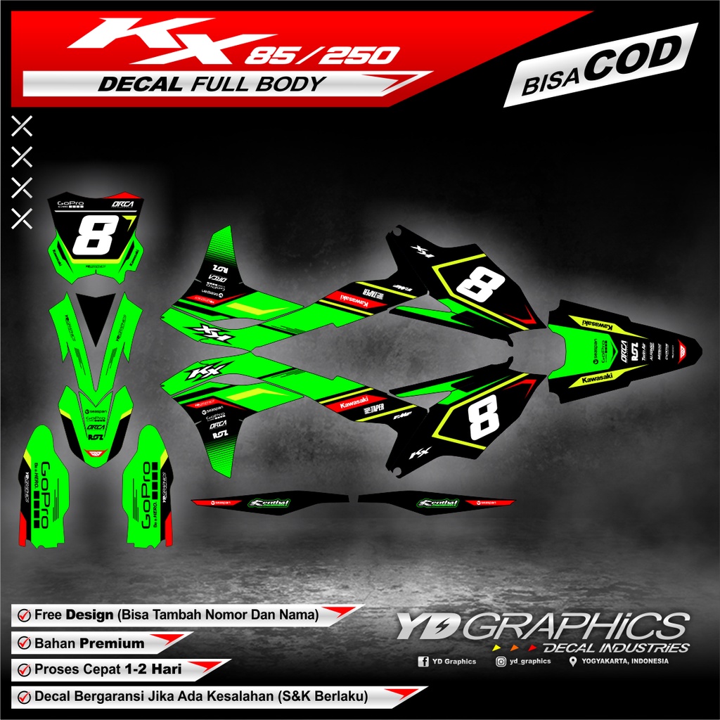Jual Decal Sticker Motor KX 85/250 Trail Fullbody bebas request motif ...