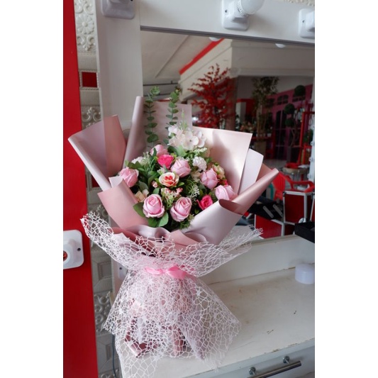 Jual Buket Bunga Artificial Premium besar mewah Bunga Palsu Cantik ...
