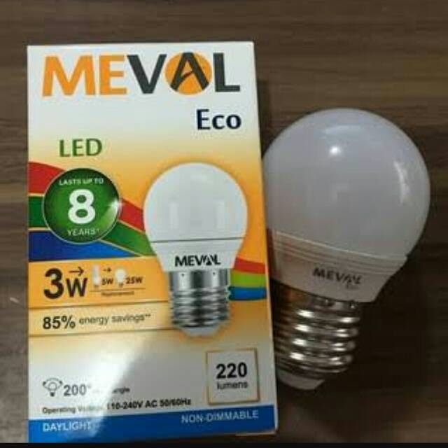 Jual Lampu Led Meval 3w eco led bulb DL Daylight sinar putih | Shopee ...