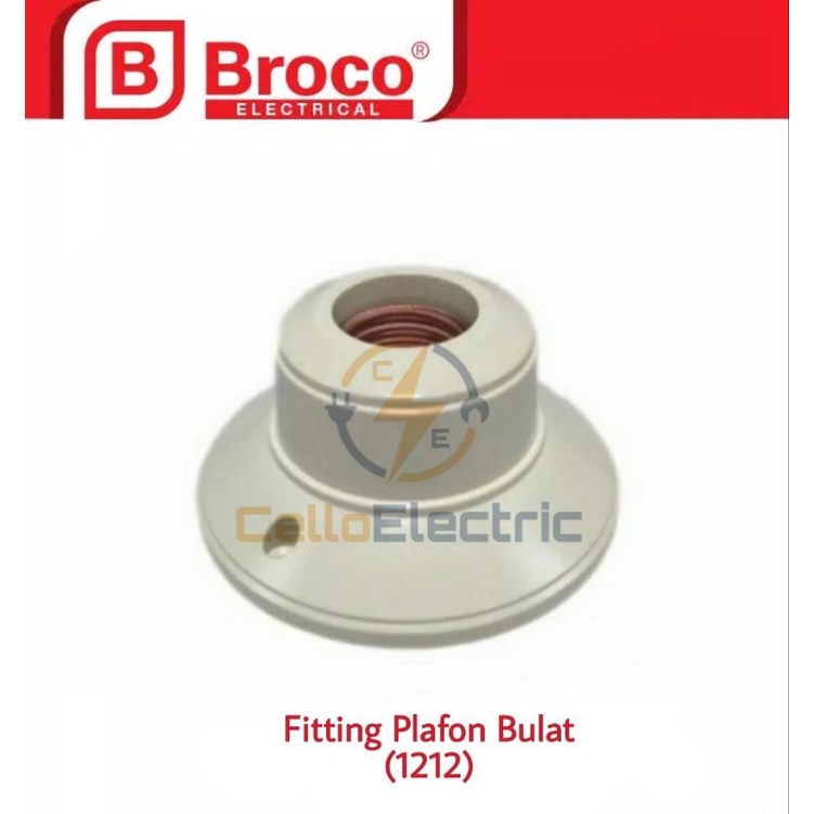 Jual Fitting Lampu Bulat Broco 1212 Cream / Fitting Plafon Bulat Broco ...