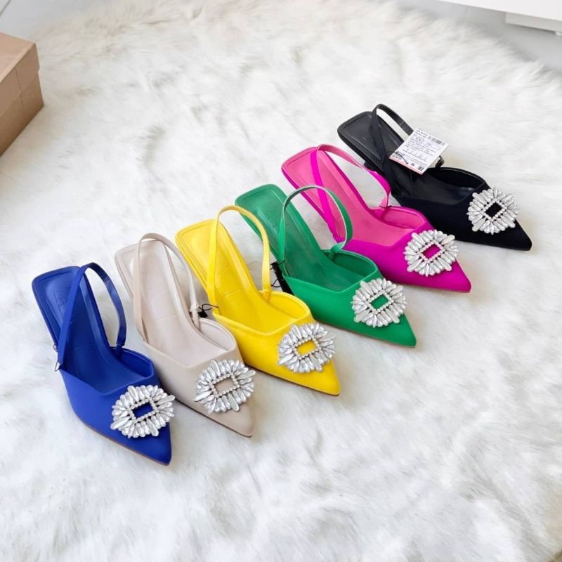 Jual Sepatu Hak Rendah | Sepatu Satin | Pink Fuschia | Sepatu Merah ...