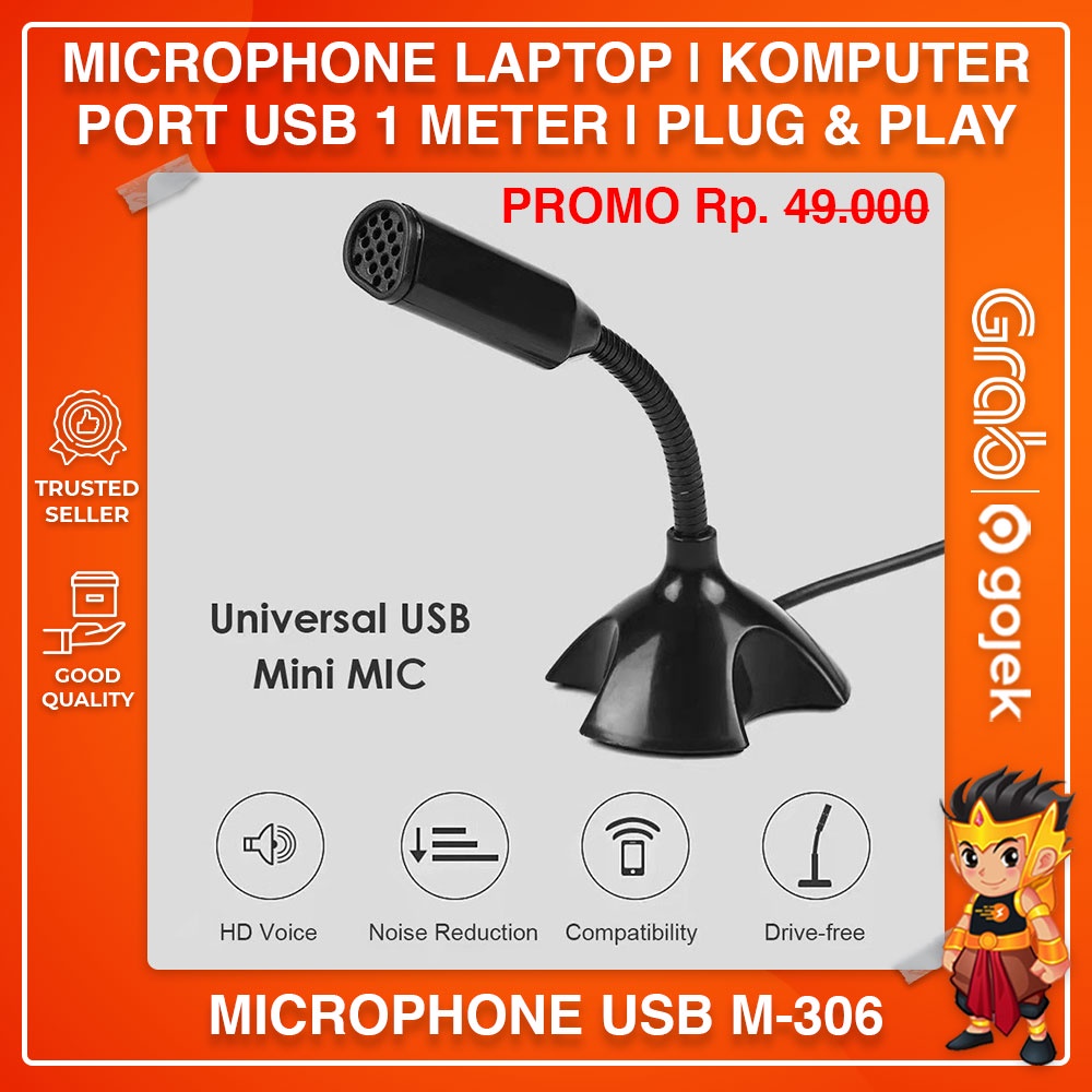 Jual Microphone USB Laptop Komputer Desktop M306 Mic Zoom Smule Podcast ...