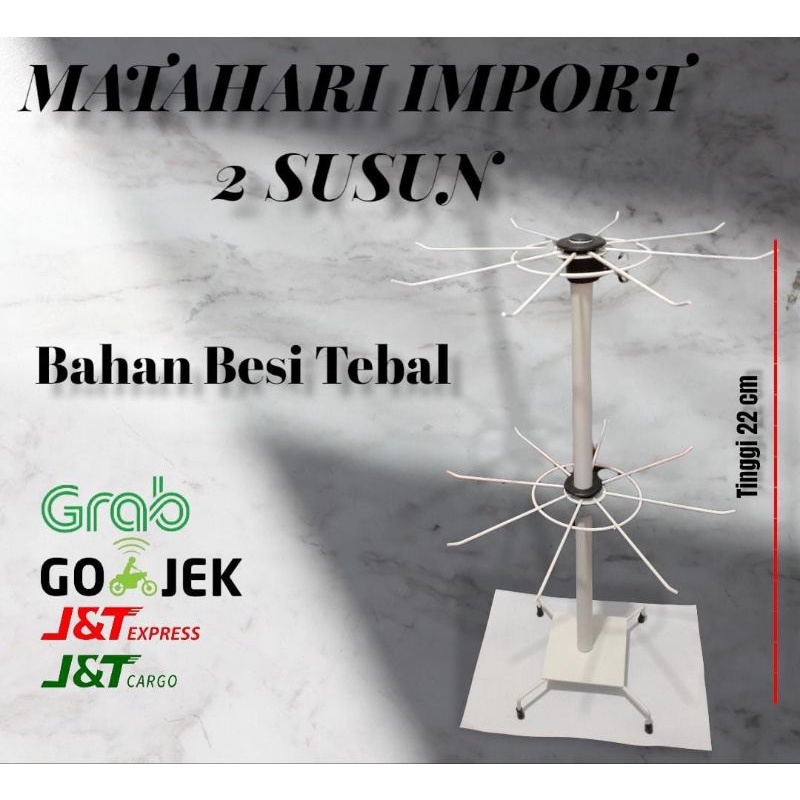 Jual Rak Display Putar Matahari 2 Susun Besi Kuat Tebal Gantungan ...