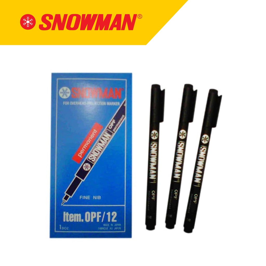 Jual Snowman OHP Permanent Marker Spidol Kecil Fine OPF | Shopee Indonesia