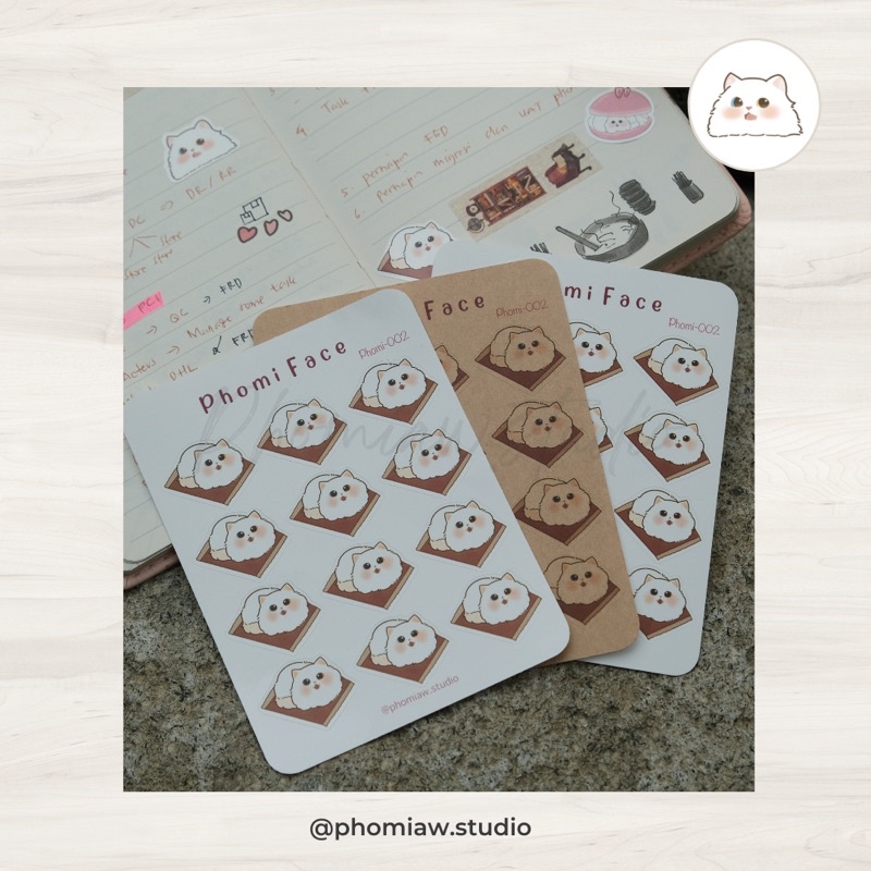 Jual Phomi-002 cat sticker cute cate sticker for journal bullet journal ...