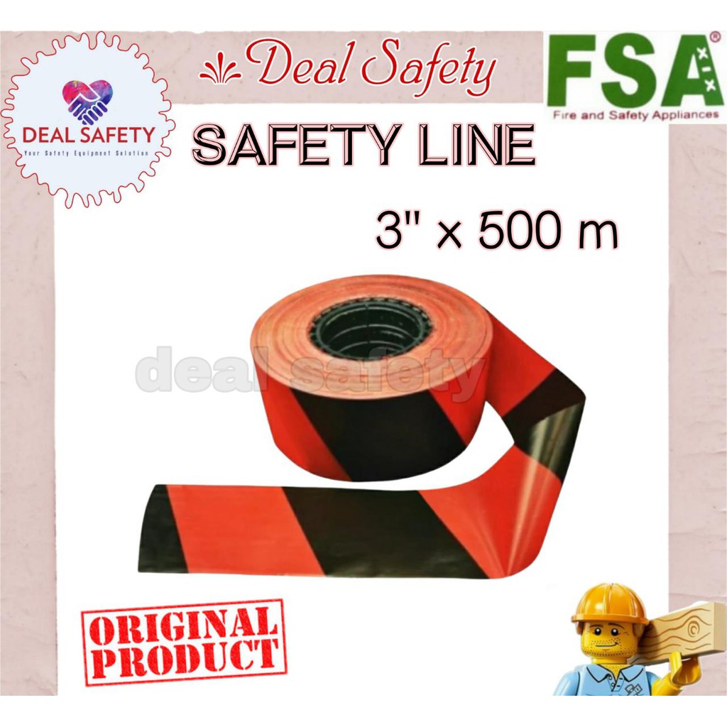 Jual Safety Line Garis Proyek Police Line 3"x500m Warna Merah Hitam ...