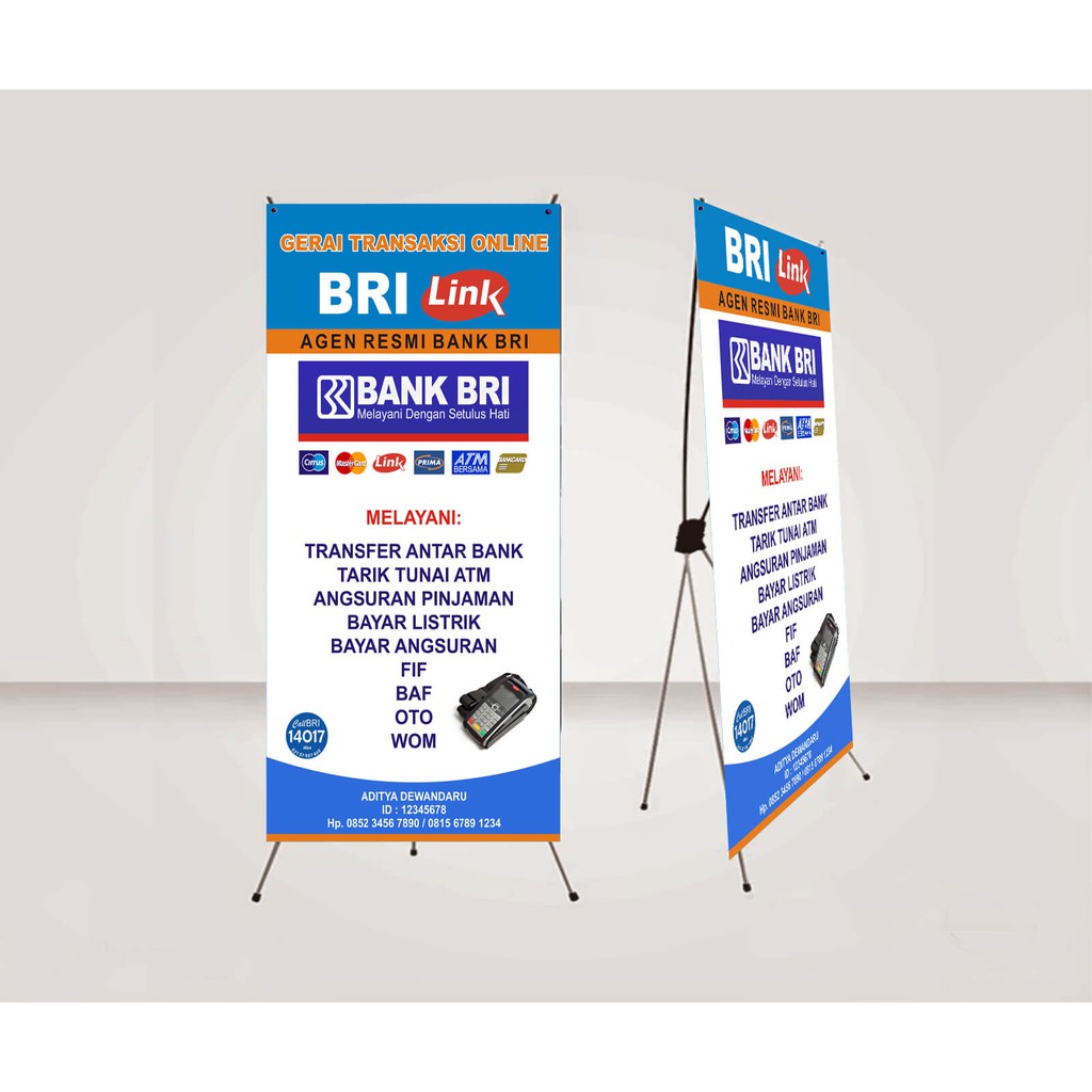 Jual banner atau spanduk bri link brilink spanduk x-banner x - banner x ...