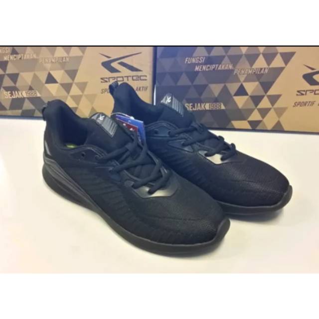 Jual Sepatu Running Spotec Skywalker Hitam Hitam | Shopee Indonesia
