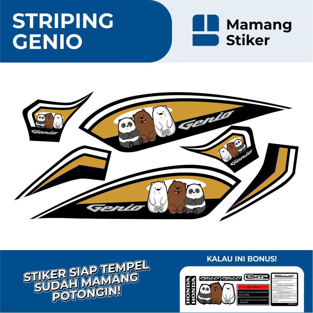 Jual STRIPING HONDA GENIO FULL BODY VARIASI 3 WE BARE BEAR/STIKER MOTOR ...