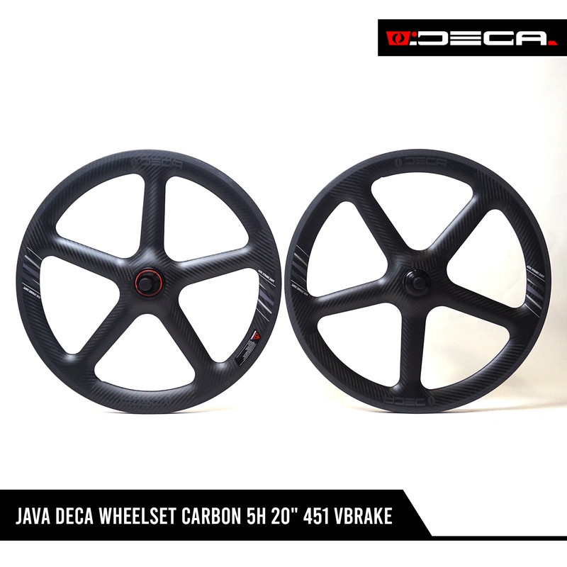 Jual JAVA DECA WHEELSET CARBON 5H 20" 451 VBRAKE | Shopee Indonesia