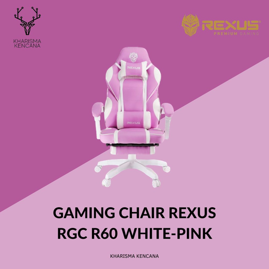 Jual GAMING CHAIR REXUS RGC R60 WHITE PINK | Shopee Indonesia