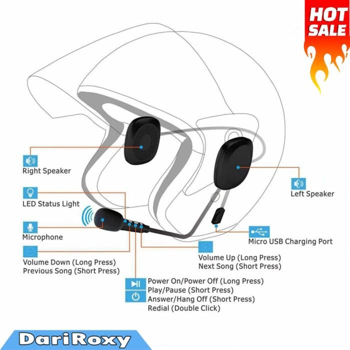 Jual DariRoxy - Headphone Helm Variasi Intercom Bluetooth Helmet Headset | Shopee Indonesia
