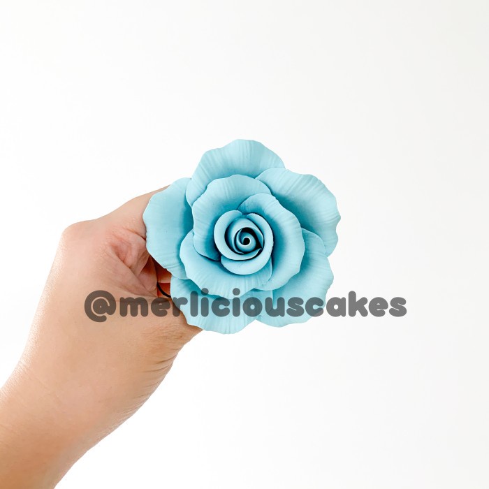 Jual Rose Mawar Blue Biru Bunga Gumpaste Flower Cake Kue Topper | Shopee Indonesia