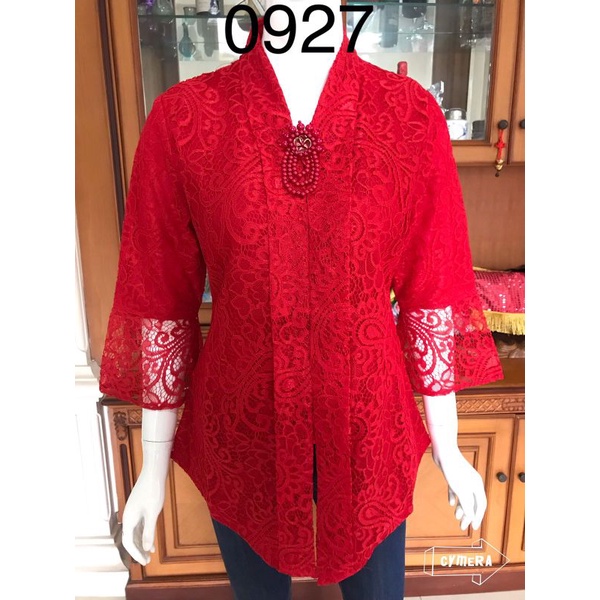 Jual kebaya alexuez kartini merah || kebaya kartini merah 0927 | Shopee ...