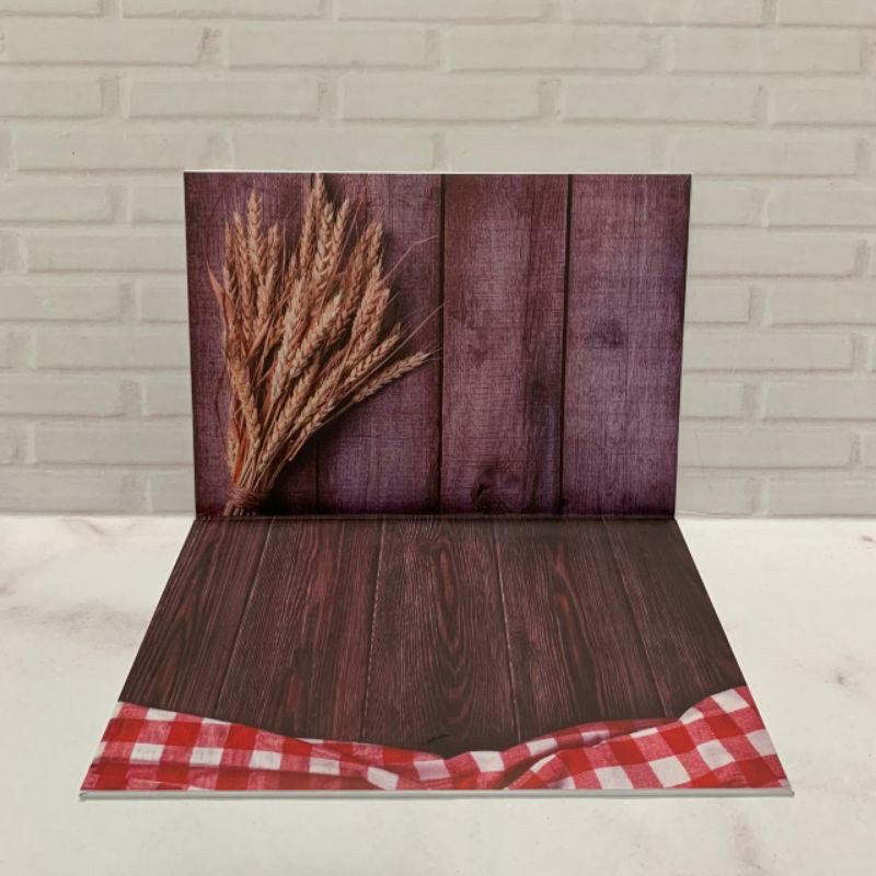 Jual Alas Foto Background Motif Kayu dan Padi ukuran A3+ (46x31cm ...