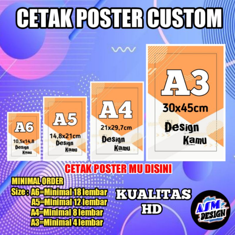 Jual CETAK POSTER CUSTOM A5 DESAIND SUKA SUKA | Shopee Indonesia