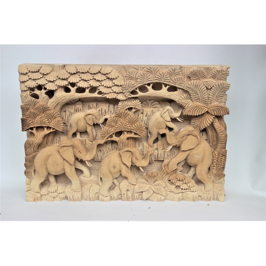 Jual Ukiran Gajah Kayu Buatan Tangan Bali 30x50x7 cm | Shopee Indonesia