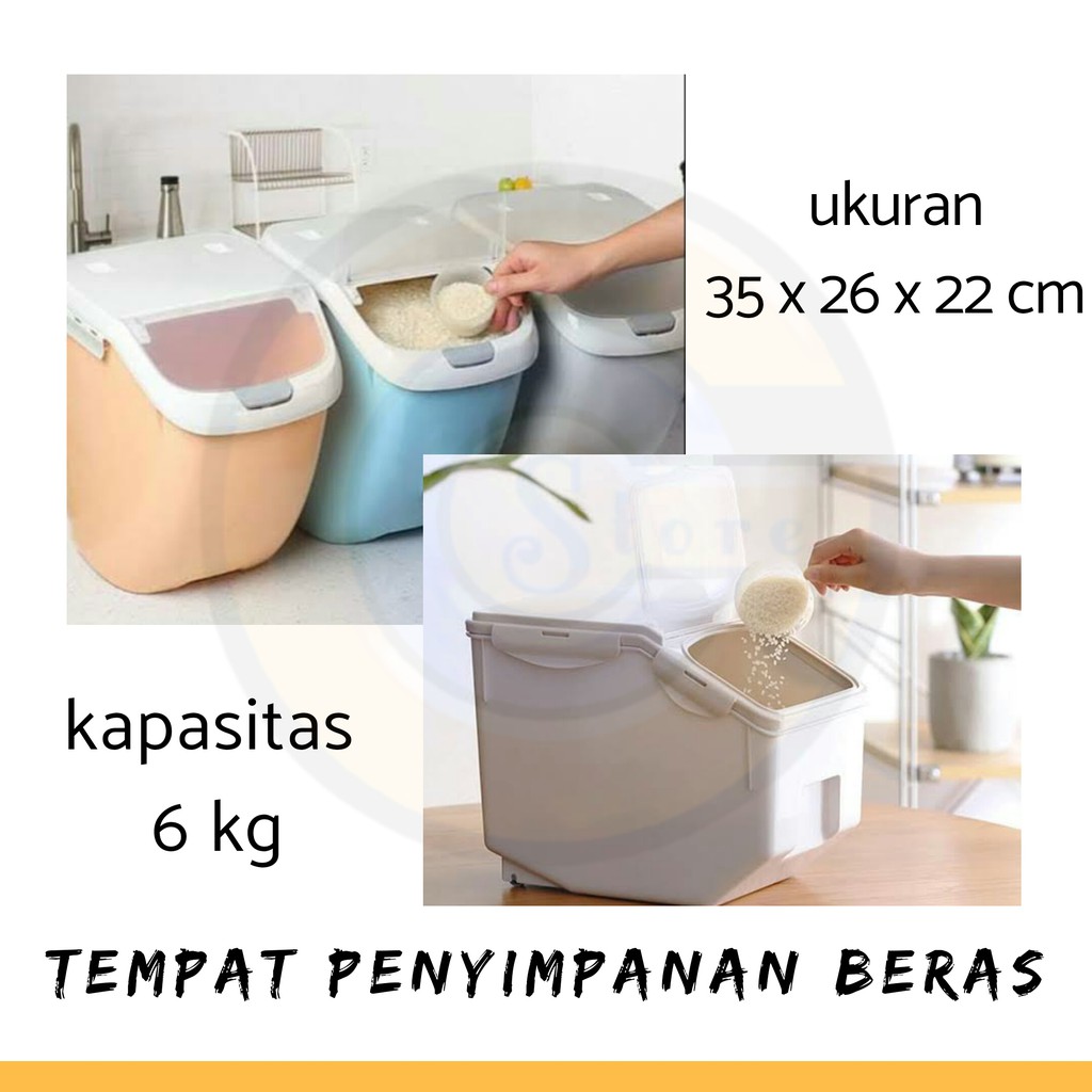 Jual Tempat Beras Wadah beras dispenser beras box Beras 6 Kg | Shopee ...
