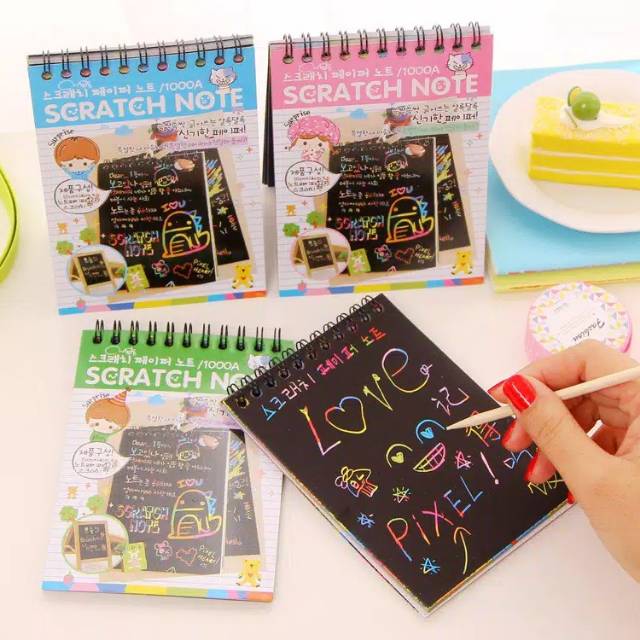 Jual Colourful Scratch Notes/Note - Black Cardboard DIY - Grafitti ...