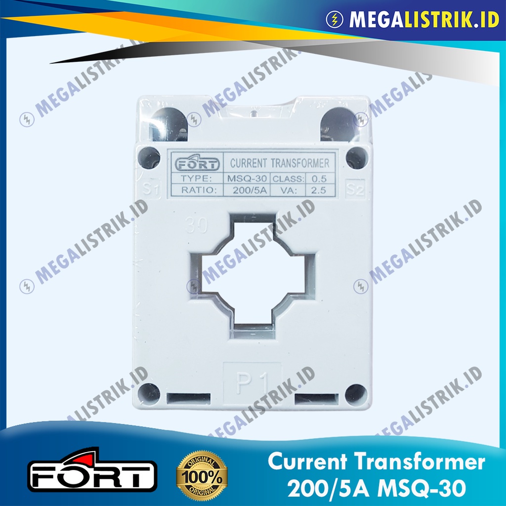 Jual FORT CURRENT TRANSFORMER 200/5A MSQ-30 / CT PANEL METER 200 AMPERE ...