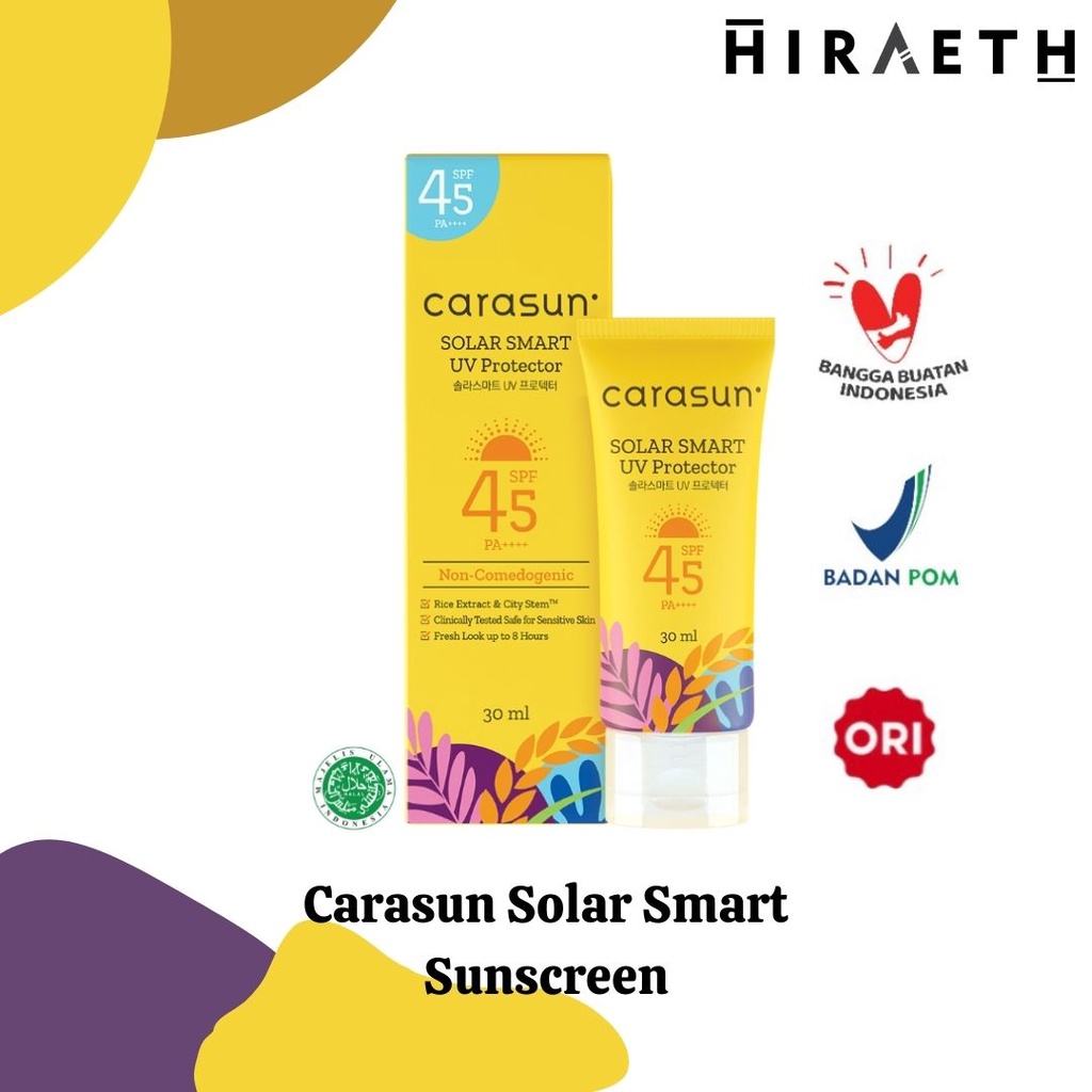 Jual Carasun Solar Smart UV Protector Sunscreen SPF 45 PA++++ 30ml / 8ml Sachet | Shopee Indonesia