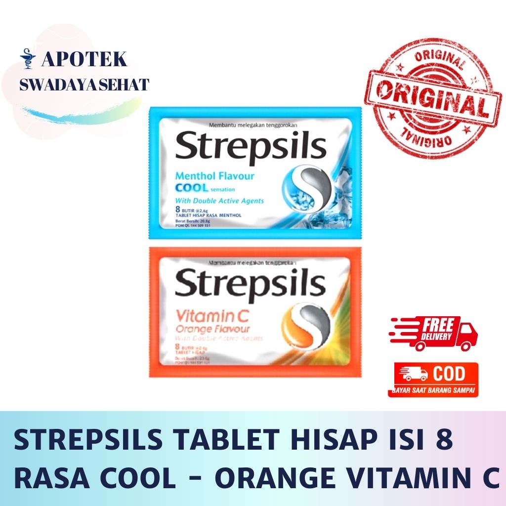 Jual STREPSILS COOL ORANGE Isi 8 Tablet Hisap - Melegakan Radang ...