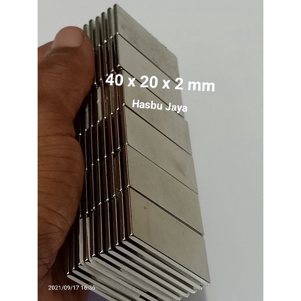Jual 1 pcs Magnet 40x20x2mm / 40mm x 20mm x 2mm / 40*20*2mm kotak ...
