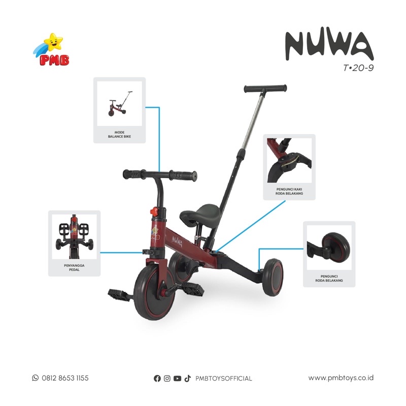 Jual Sepeda Keseimbangan Anak Balance Bike 4in1 Push Bike Multifungsi ...