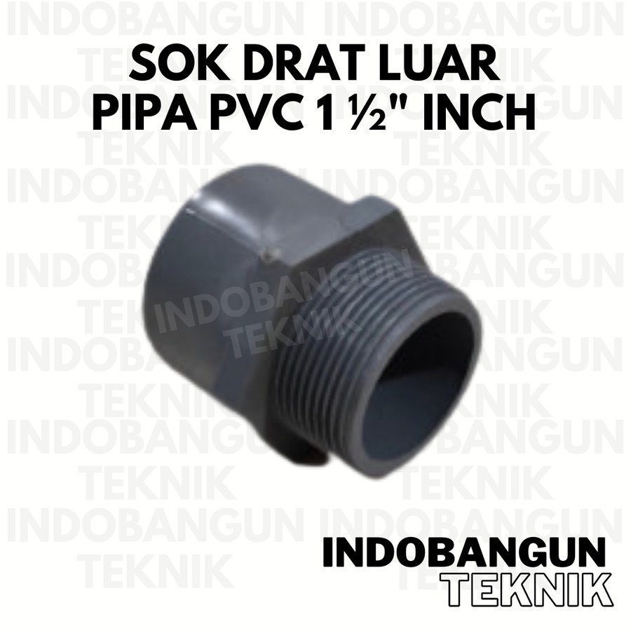 Jual Sok Sock Socket Drat Luar SDL Fitting Pipa PVC 1 1/2" Inch ...