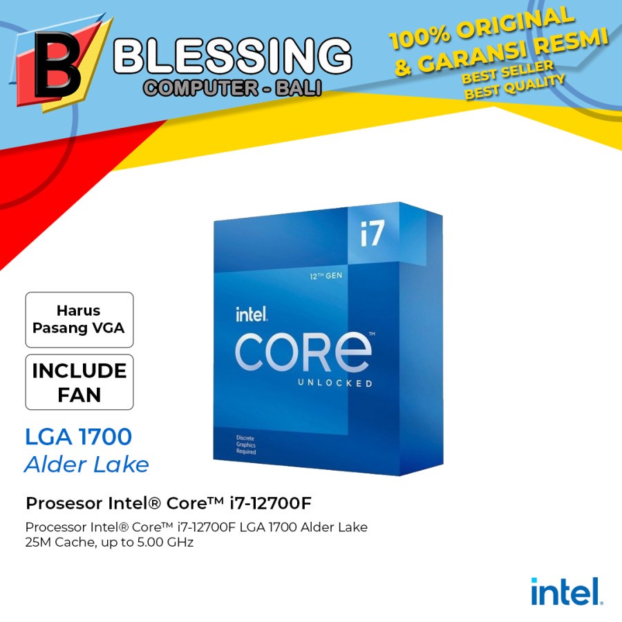 Jual Processor Intel Core i7 12700F Alder Lake LGA1700 Harus Pasang VGA | Shopee Indonesia