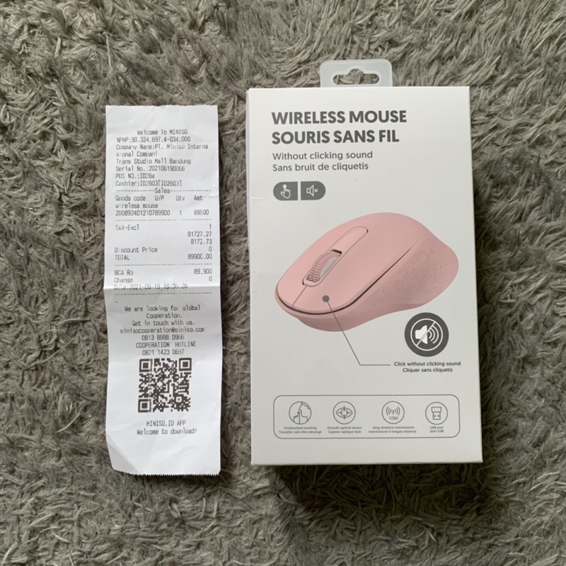 Jual MINISO Wireless Mouse E701 Pink [BONUS 1 AA Battery] | Shopee ...