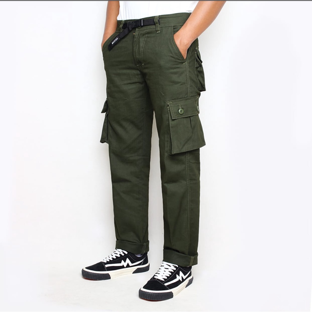 Jual SYMPLE.CO - Cargo Pants Pria / Celana Cargo Panjang Pria Standard Hijau Army | Shopee Indonesia