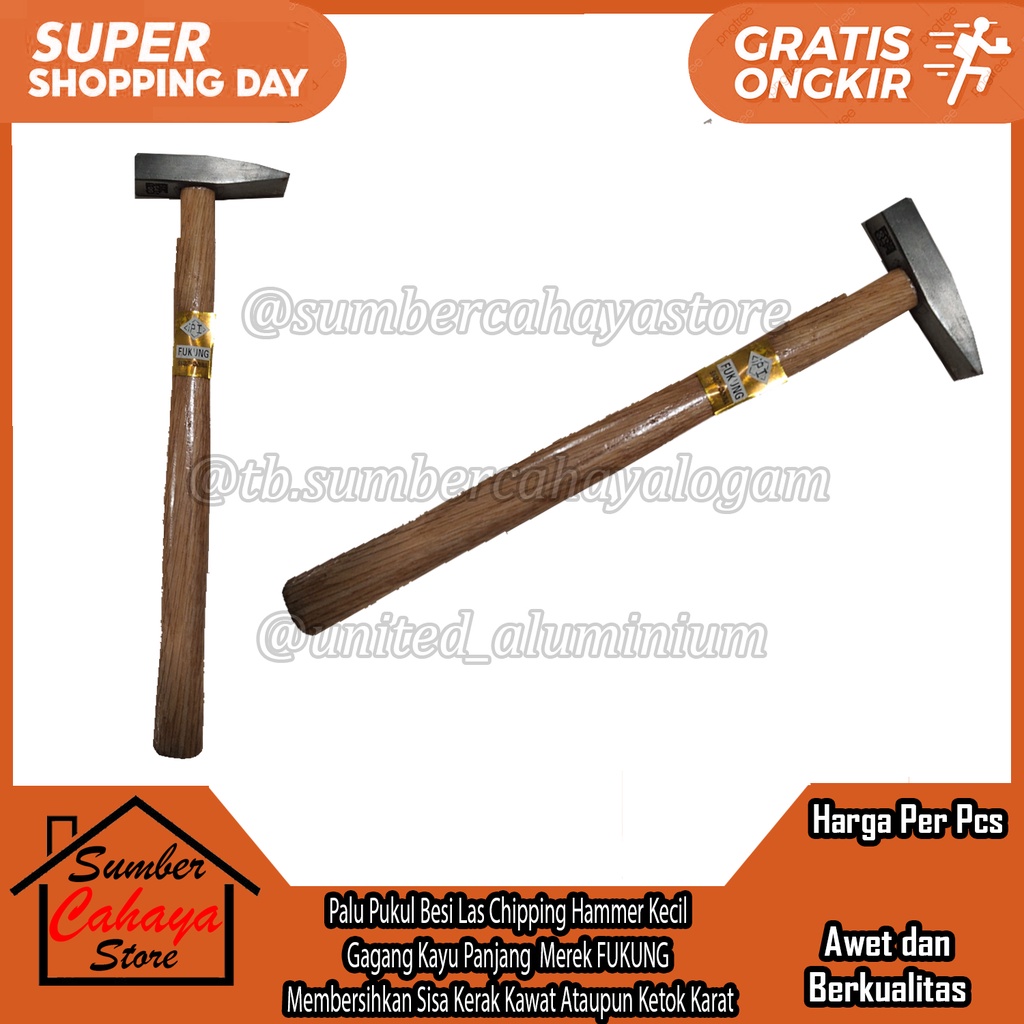 Jual Palu Pukul Besi Las Chipping Hammer Kecil Gagang Kayu Panjang ...