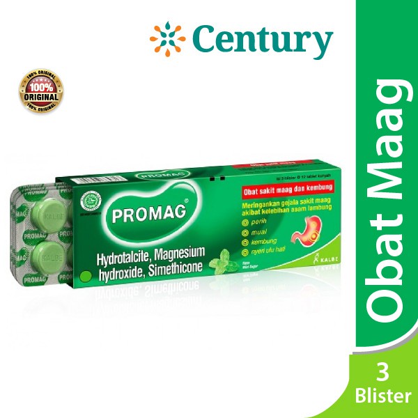 Jual Promag tablet 1 blister isi 12 tablet/Obat Asam Lambung/Obat Sakit ...