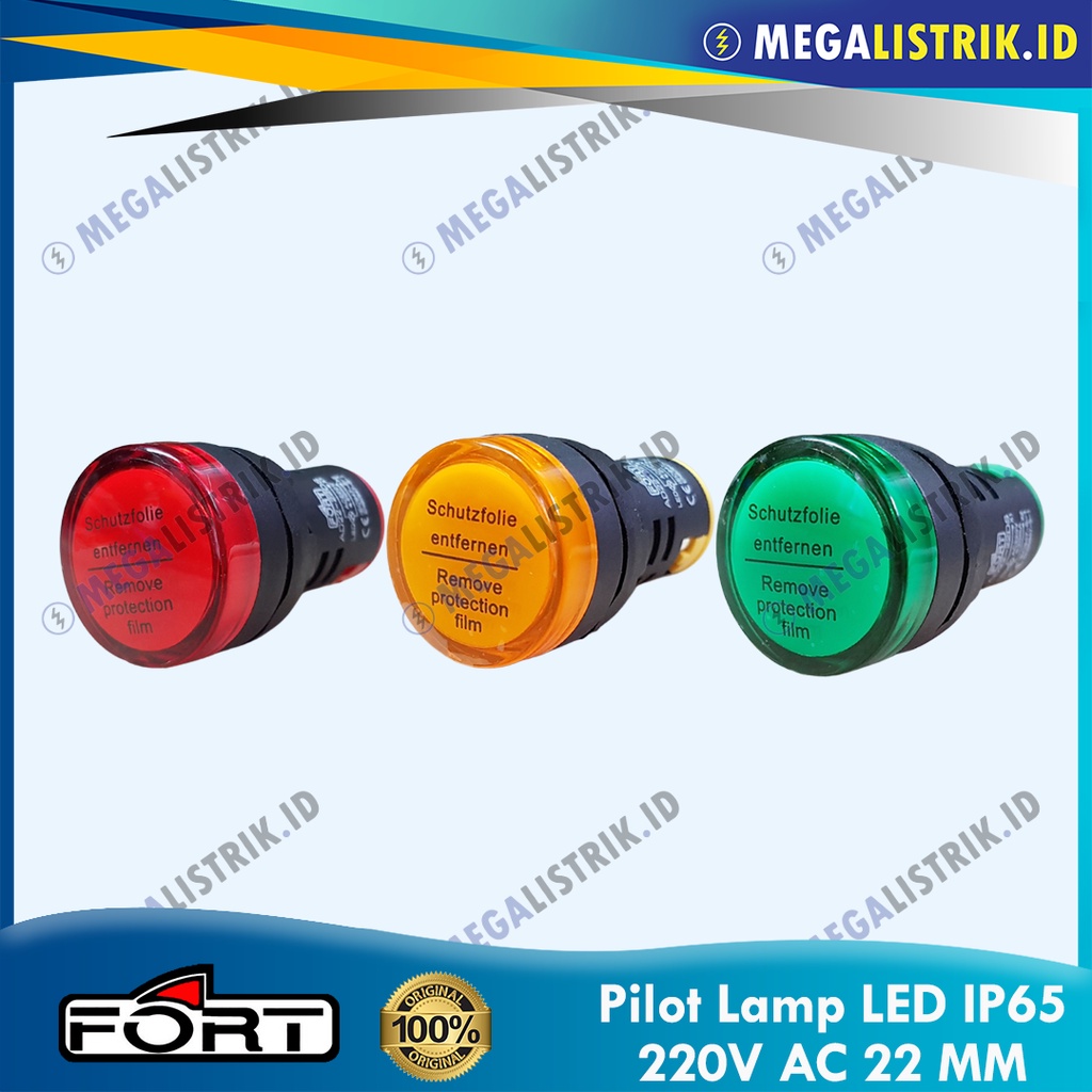 Jual FORT PILOT LAMP WATERPROOF 22MM 220V AC / LAMPU KONTROL PANEL LED ...