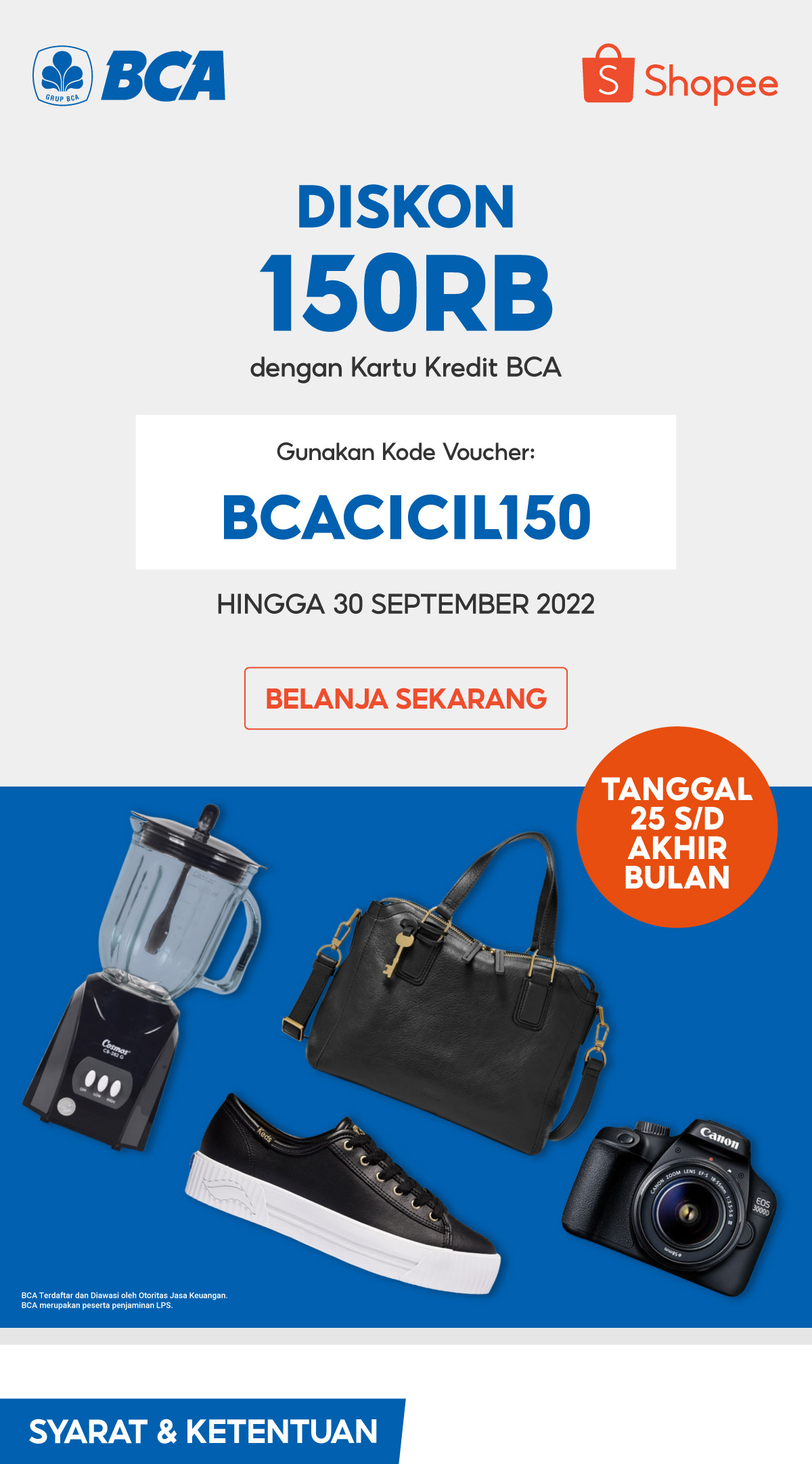 Diskon 150RB dengan Kartu Kredit BCA