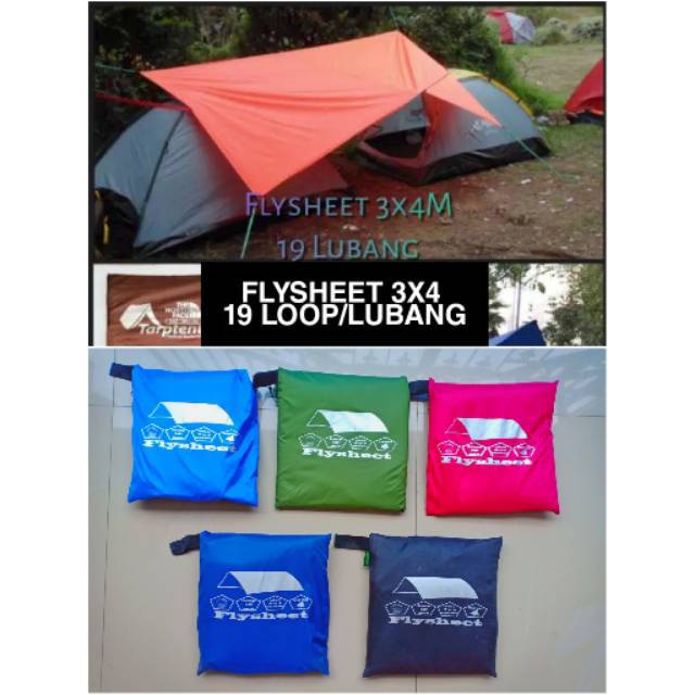 Jual Flysheet 3x4 19 LOOP WATERPROOF / Flysheet Tenda 3x4 / Terpal ...