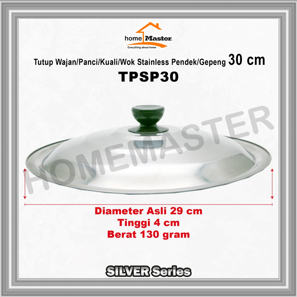Jual HomeMaster Tutup/Lid Wajan/Panci/Kuali/Wok/Pots/Pans Stainless ...