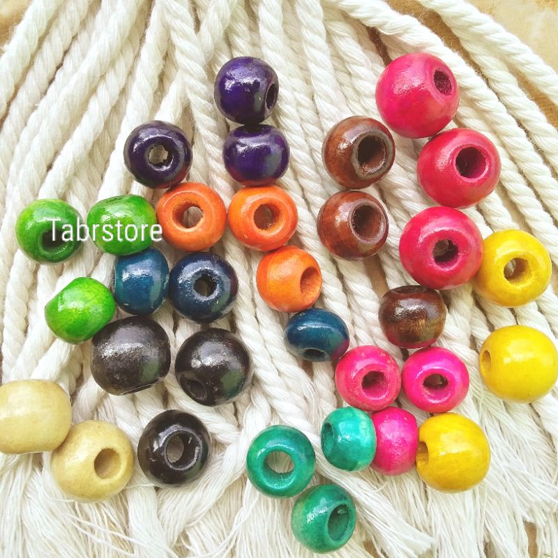 Jual Mote Manik Kayu Bulat Ukuran 10 - 15mm | Mote Manik Kayu Kerajinan ...