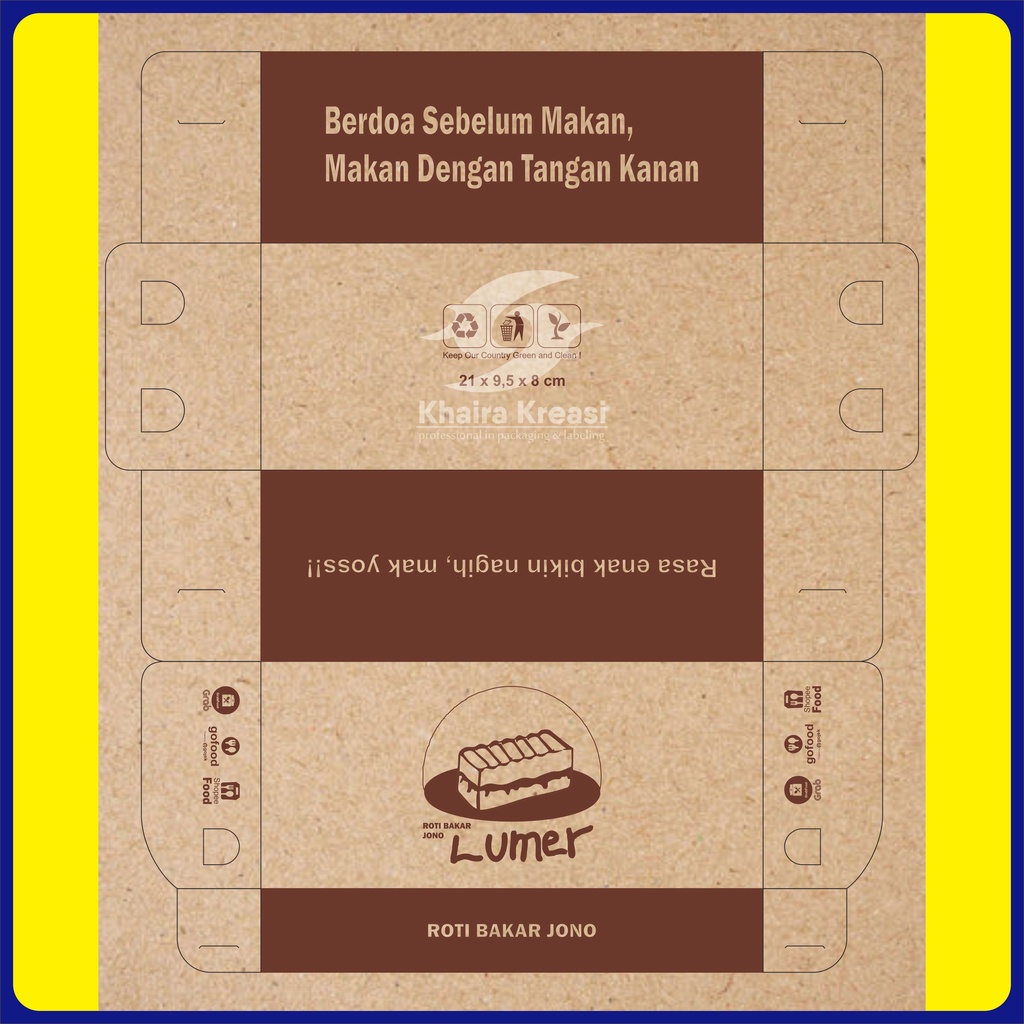 Jual Dus Roti Bakar, Box Roti Bakar, Kotak Roti Bakar, Cetak 1 Warna ...