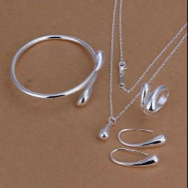 Jual Perhiasan Set Silver Plated Drop | Shopee Indonesia
