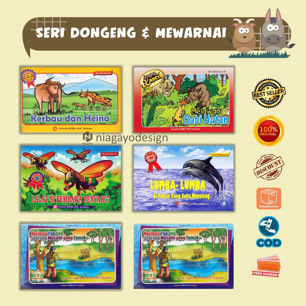 Jual Buku Cerita Anak Bergambar : Dongeng Binatang 2 Bahasa Harimau Tua ...