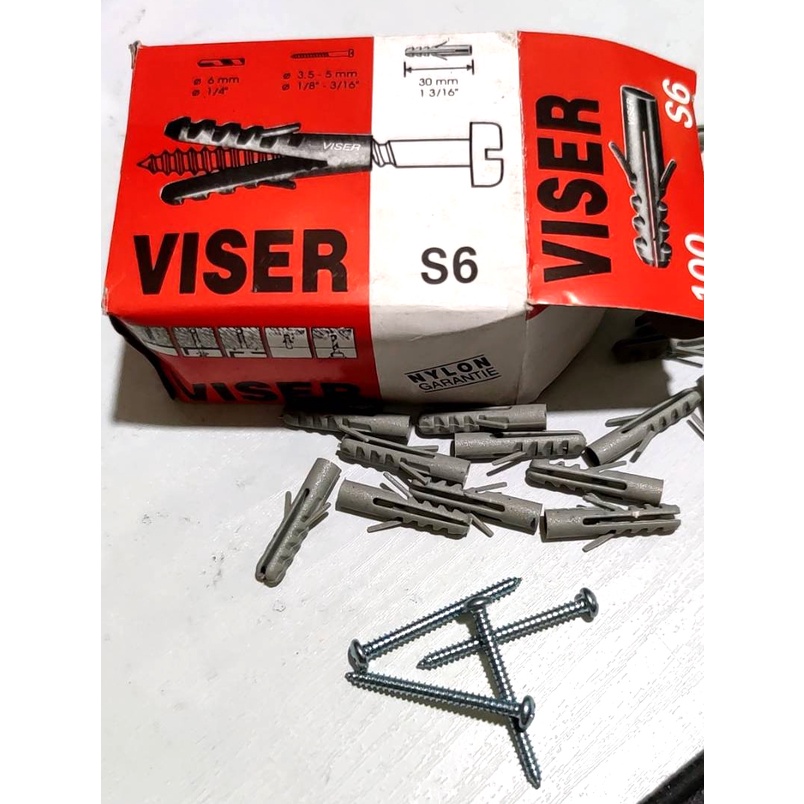 Jual Viser S6 dan sekrup FH 6 x 1.5 hitam - 1 kotak 100 pcs | Shopee Indonesia