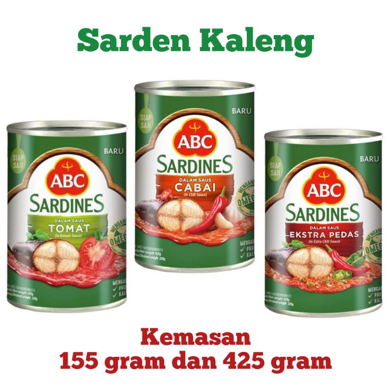 Jual ABC SARDINES KALENG 155 & 425 Gram - Daging Ikan Kaleng Sarden ABC ...