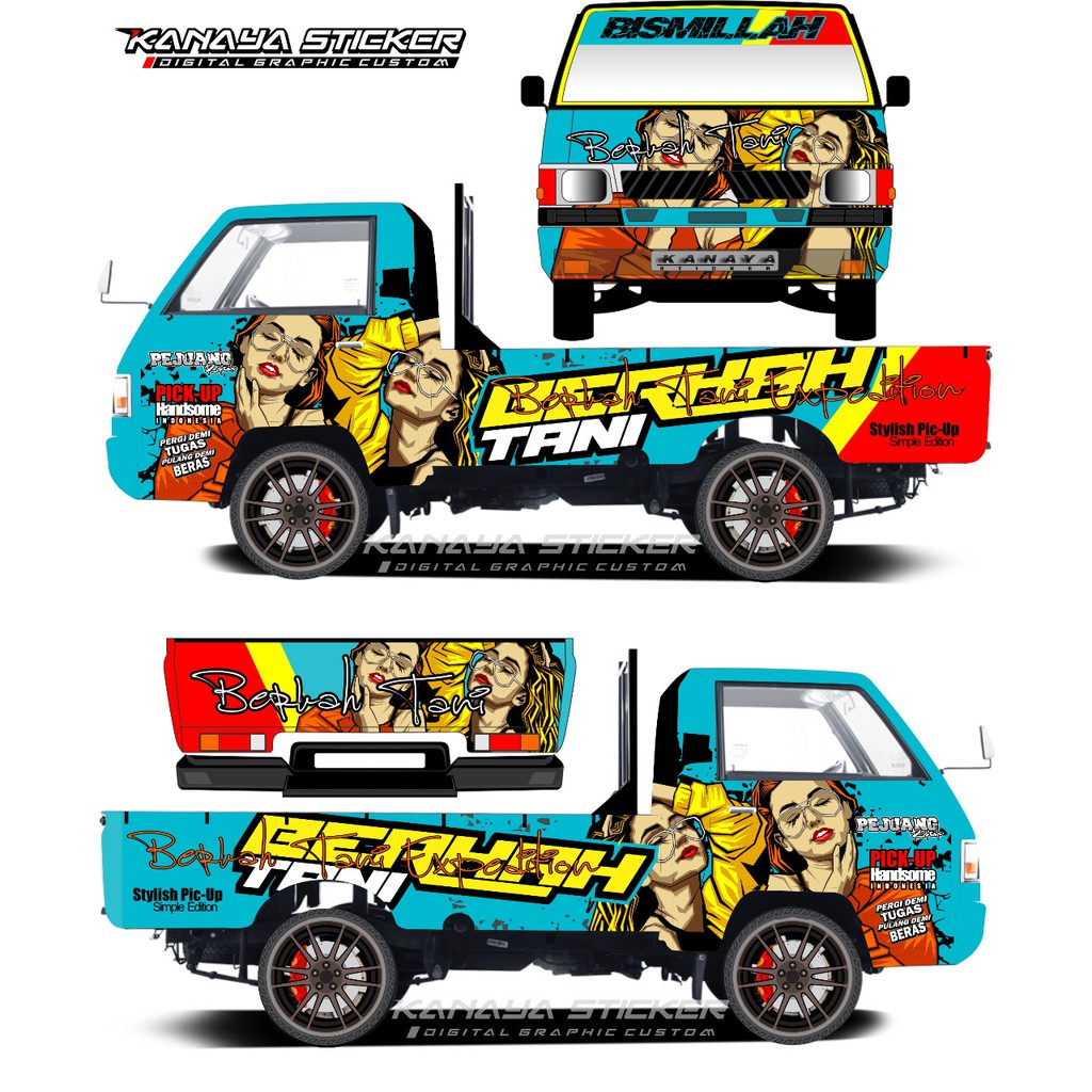 Jual Decal Mobil Pickup Sticker Printing Mobil L300 / Grandmax / Carry ...