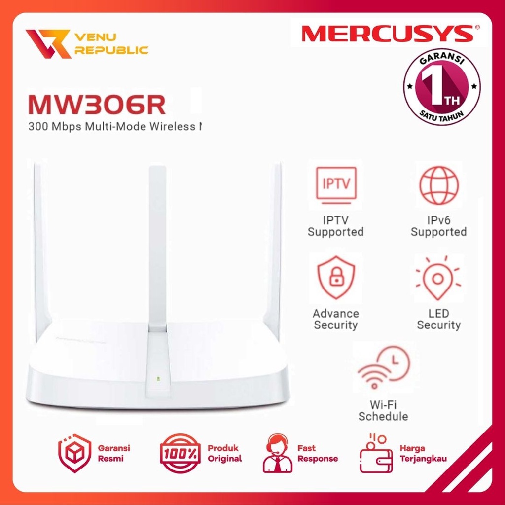 Jual Mercusys MW306R Router WiFi 300Mbps Multi-Mode Wireless N Router ...