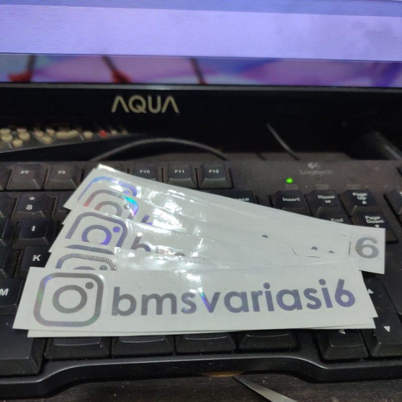 Jual stiker cutting custom nama IG motor mobil laptop hape | Shopee ...