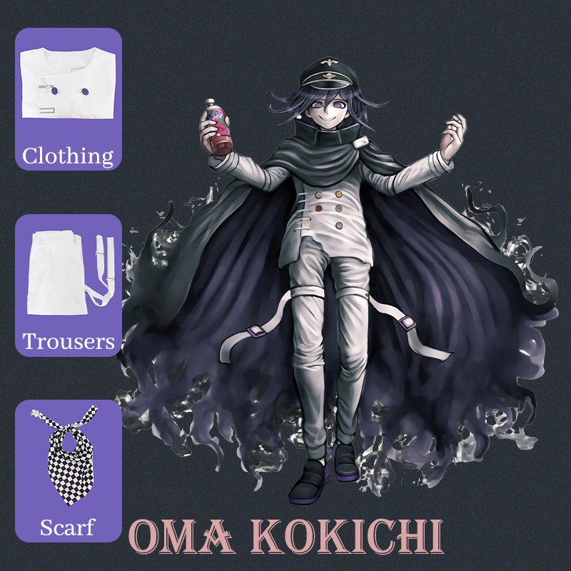 Jual Danganronpa Oma Kokichi Cosplay Costume Uniform Wig Hat Anime ...