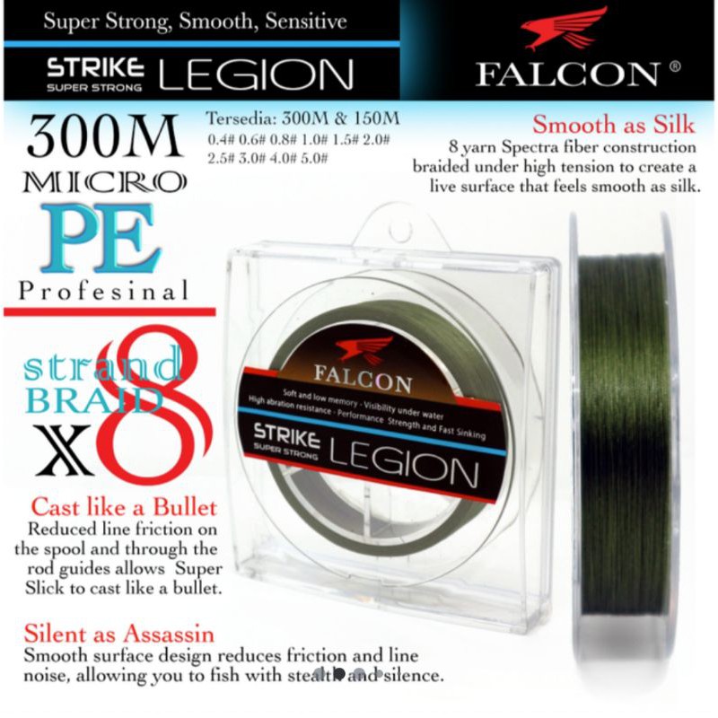 Jual Senar PE X8 Falcon LEGION 300 Meter | Shopee Indonesia