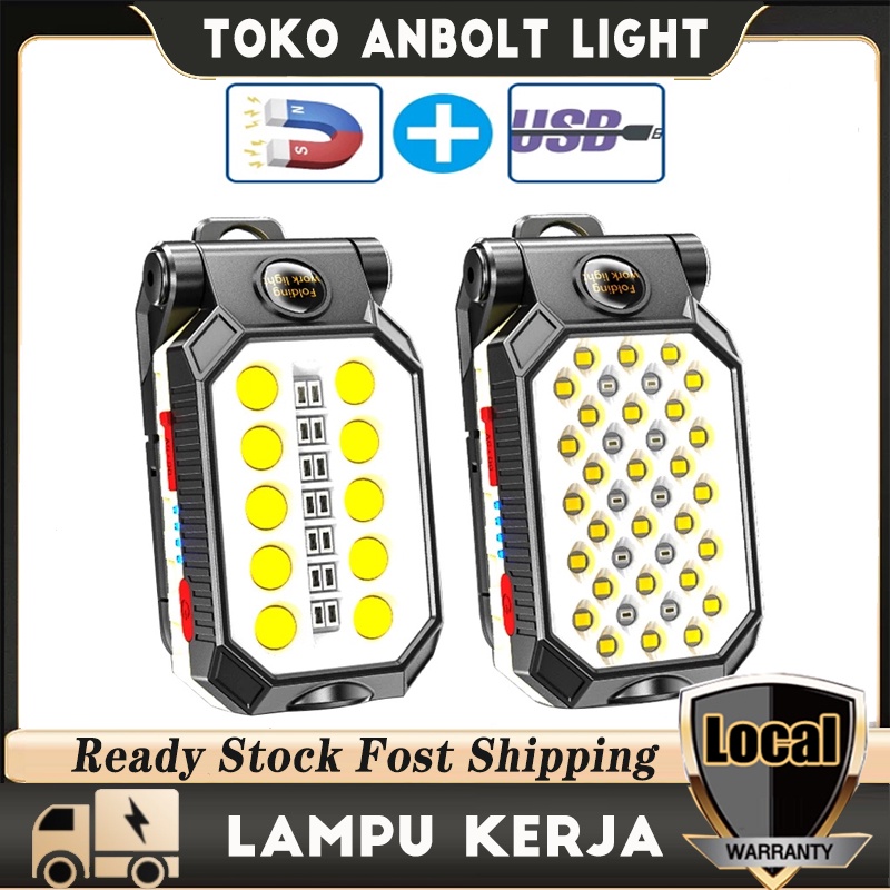 Jual 4 model senter Torchlight led cob lampu kerja senter led portabel ...